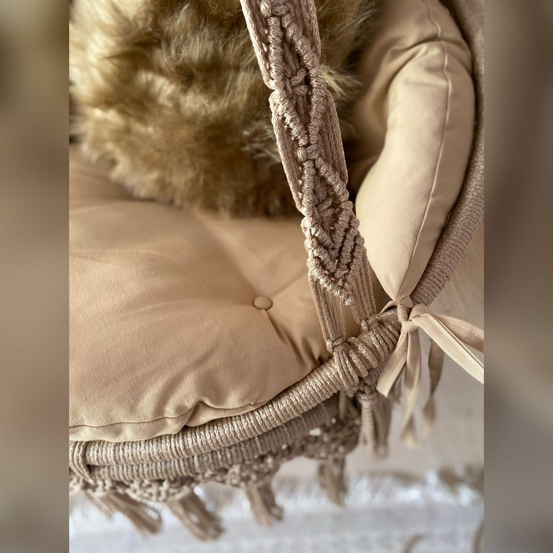 Macrame Hammock Chair Macrame Round Swing Hanging Cotton - Etsy
