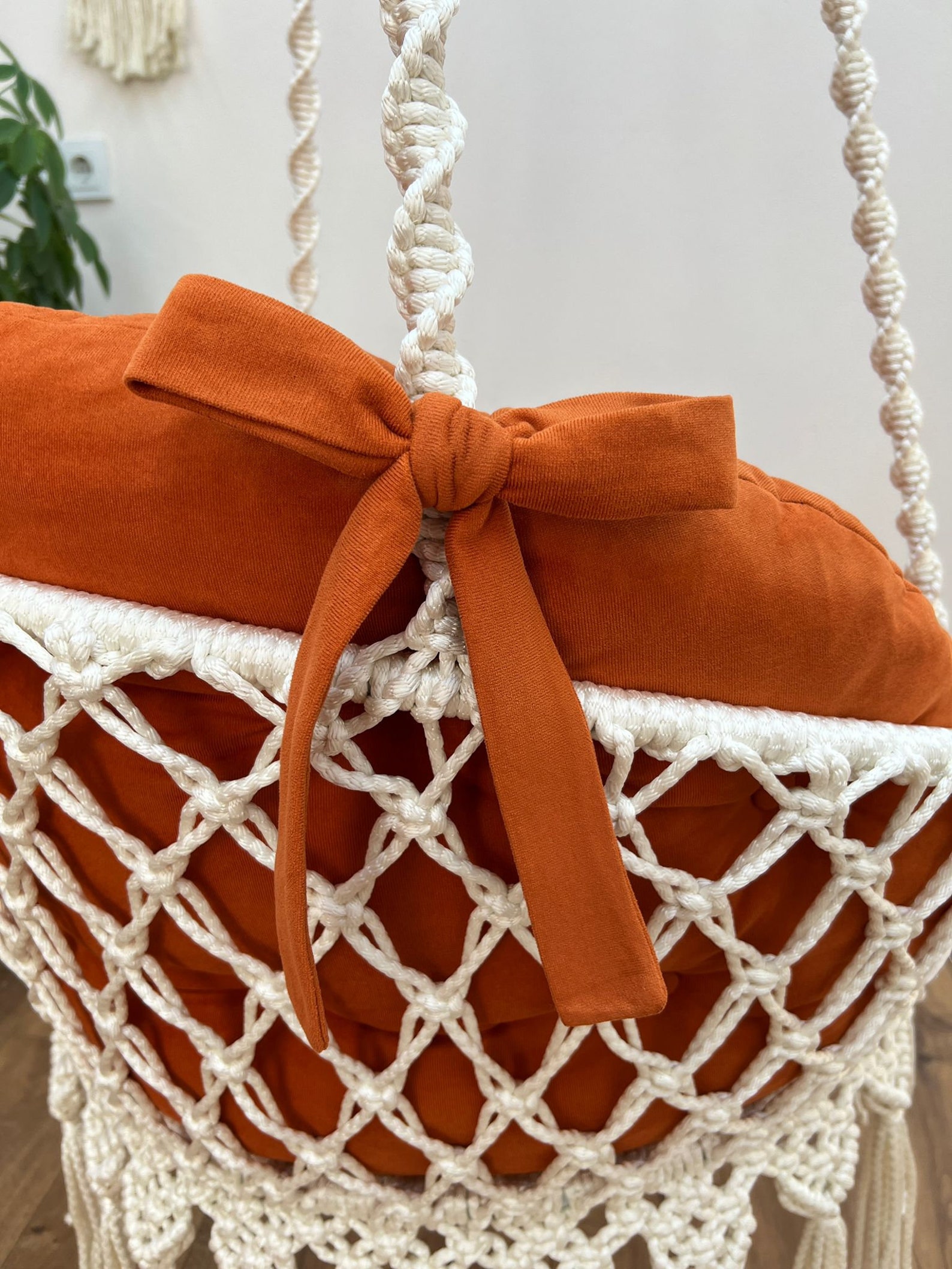 Macrame Swing, Macrame Hanging Chair, Macrame Round Swing, Hanging ...