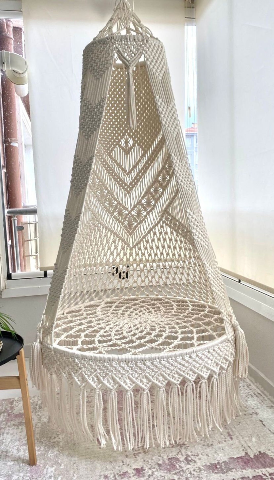 Macrame Swing, Macrame Hammock Chair, Macrame Round Swing, Hanging ...