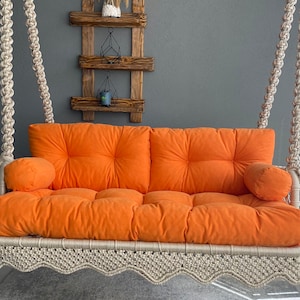 Macrame Balcony and Garden Swing Chair, Hanging Chair, Rocking Bed ...