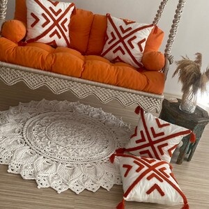 Macrame Balcony Swing, Garden Chair, Hanging Chair, Rocking Bed Swing ...