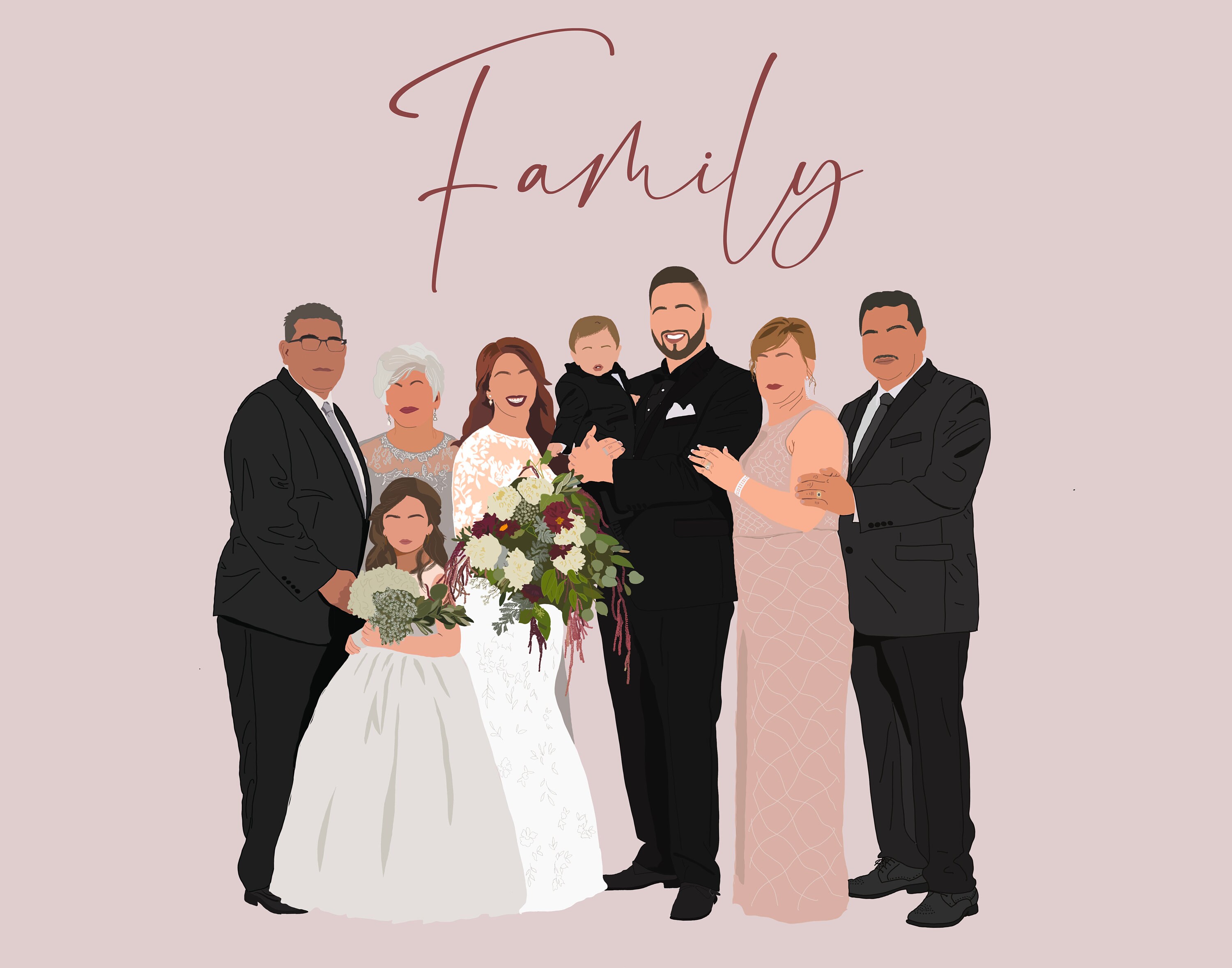 Custom Wedding Portrait Illustration/ Wedding Digital Portrait - Etsy