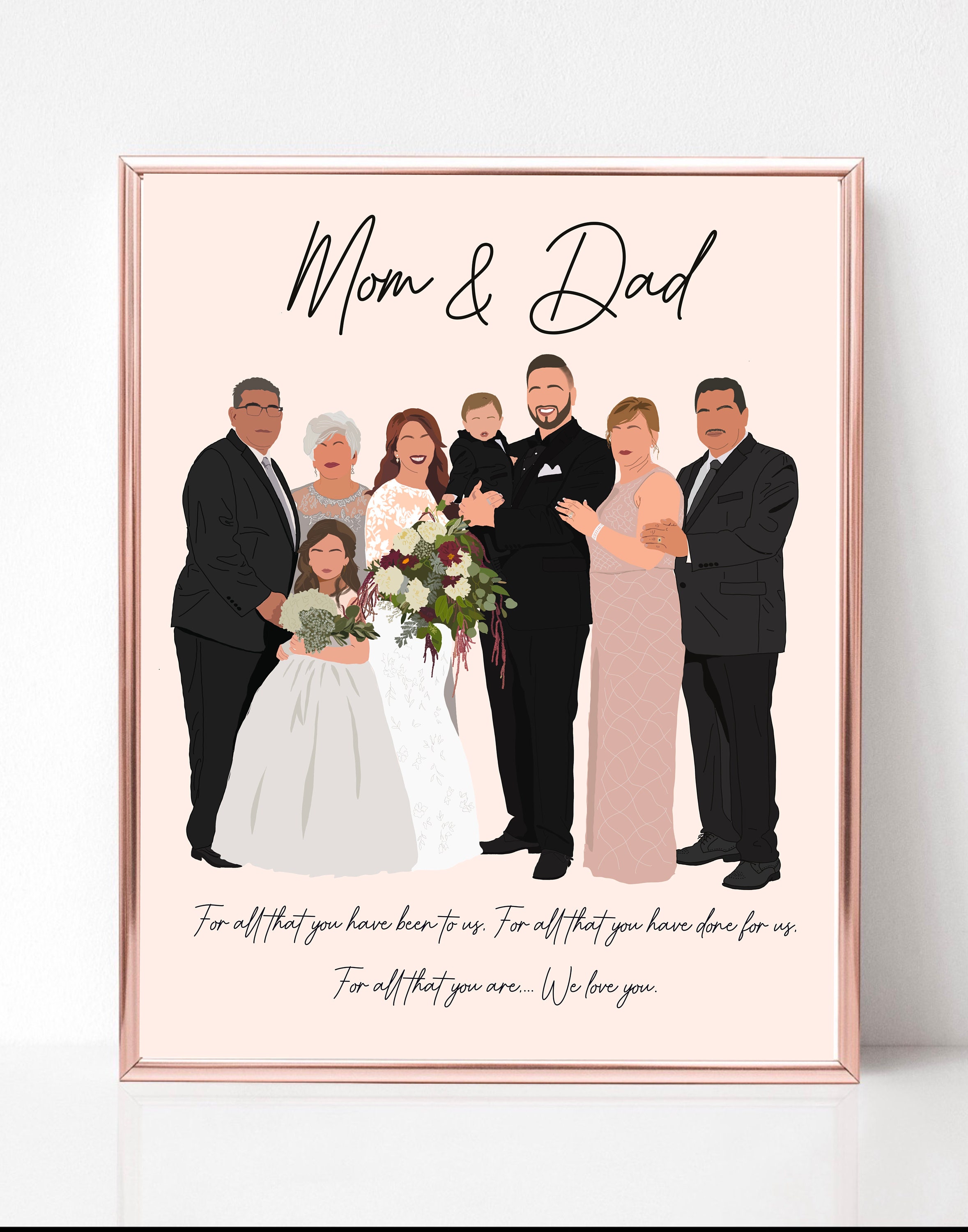 Custom Wedding Portrait Illustration/ Wedding Digital Portrait - Etsy