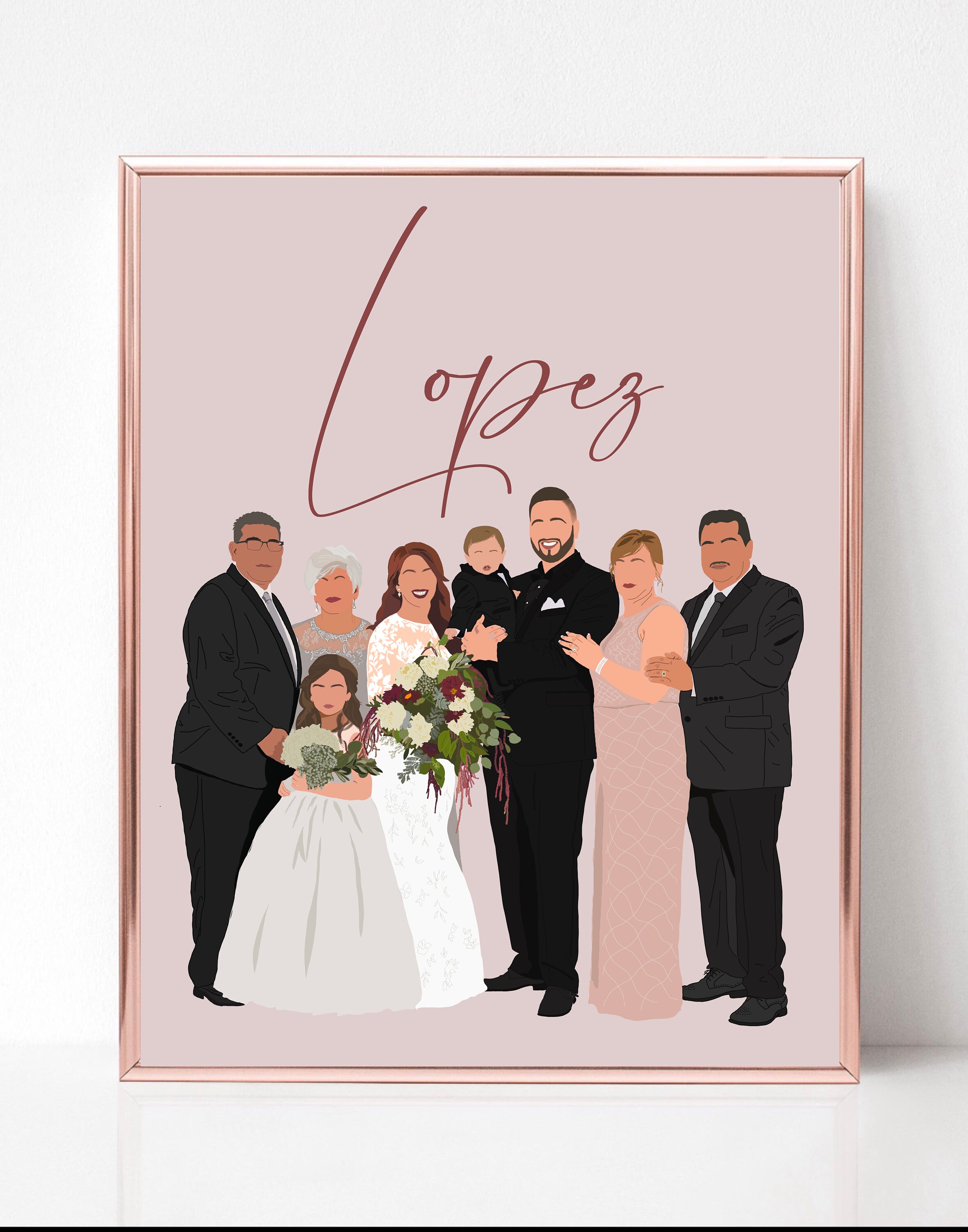 Custom Wedding Portrait Illustration/ Wedding Digital Portrait - Etsy