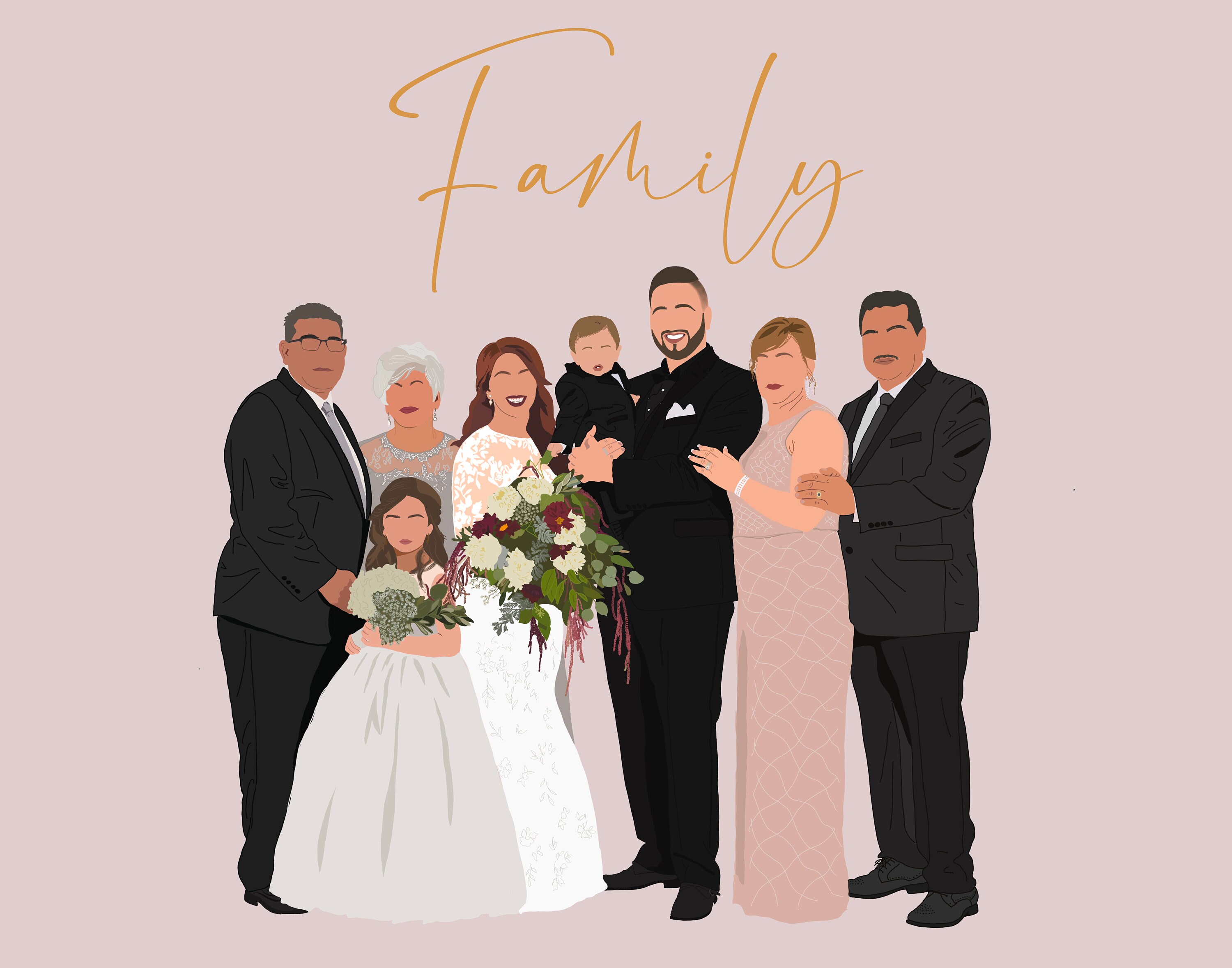 Custom Wedding Portrait Illustration/ Wedding Digital Portrait - Etsy