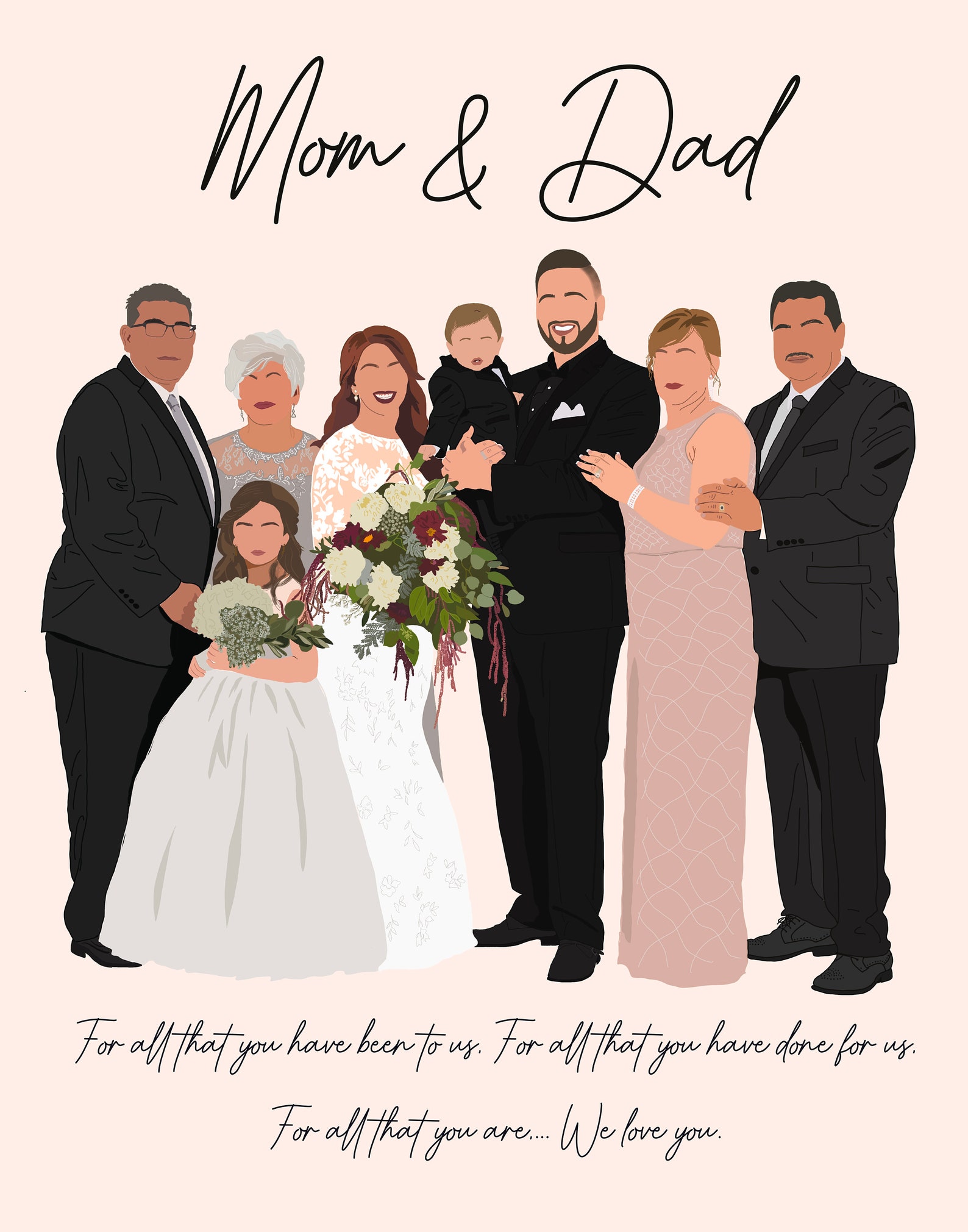 Custom Wedding Portrait Illustration/ Wedding Digital Portrait - Etsy