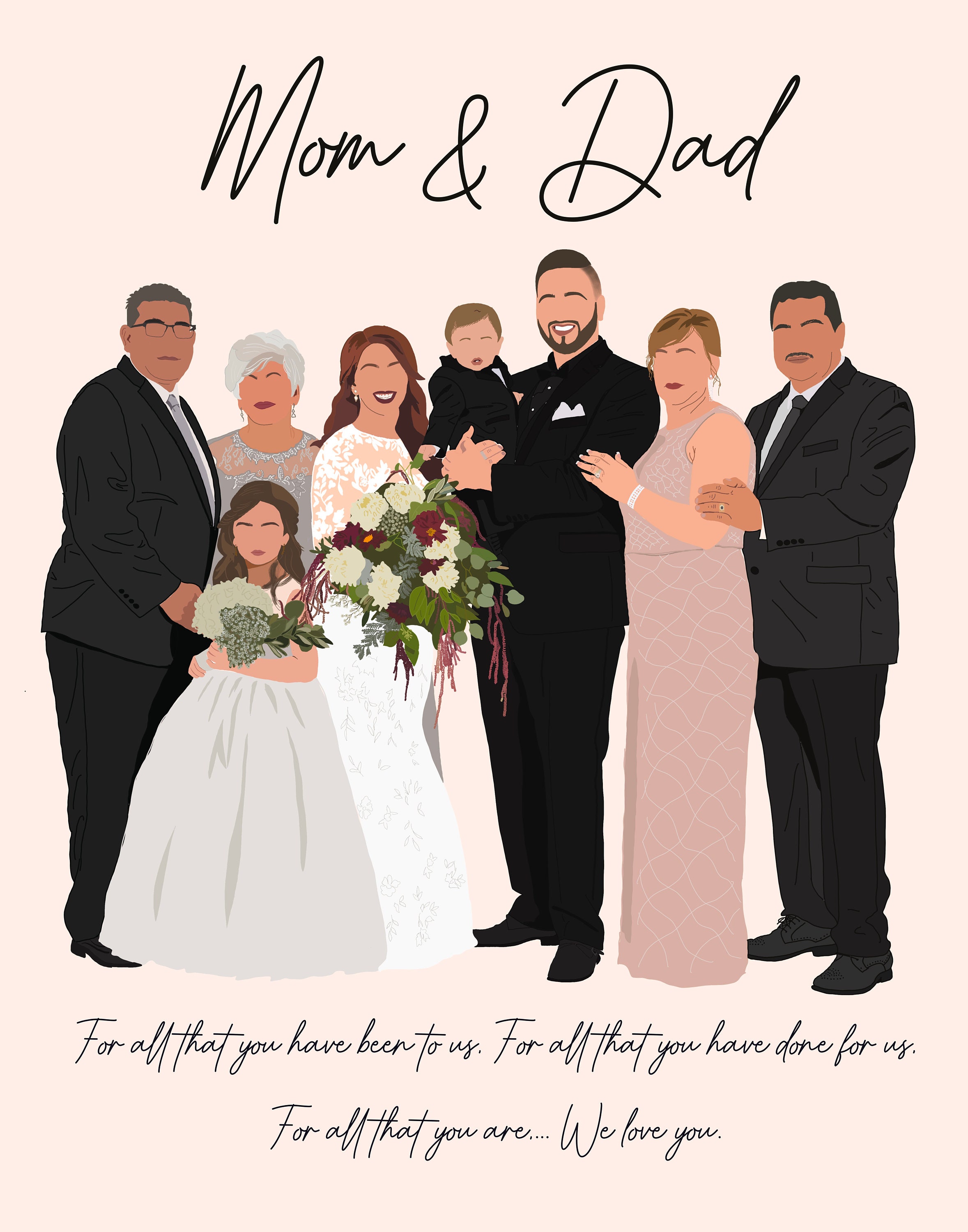 Custom Wedding Portrait Illustration/ Wedding Digital Portrait - Etsy