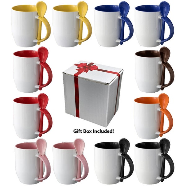 Sublimation Coffee Mugs With Spoon - Etsy