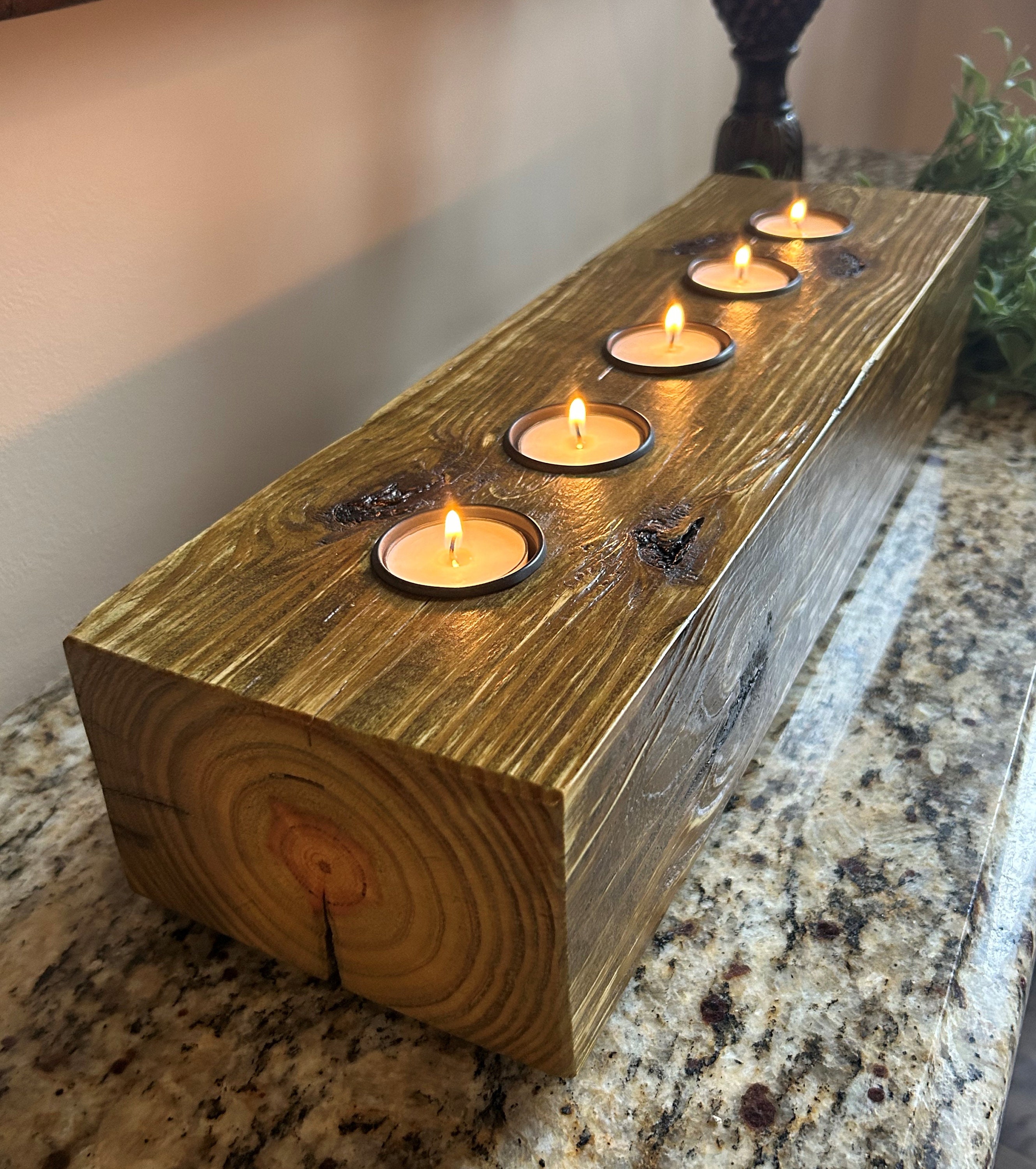 Reclaimed Wood Beam Tea Light Holder Votive Holder Candle - Etsy