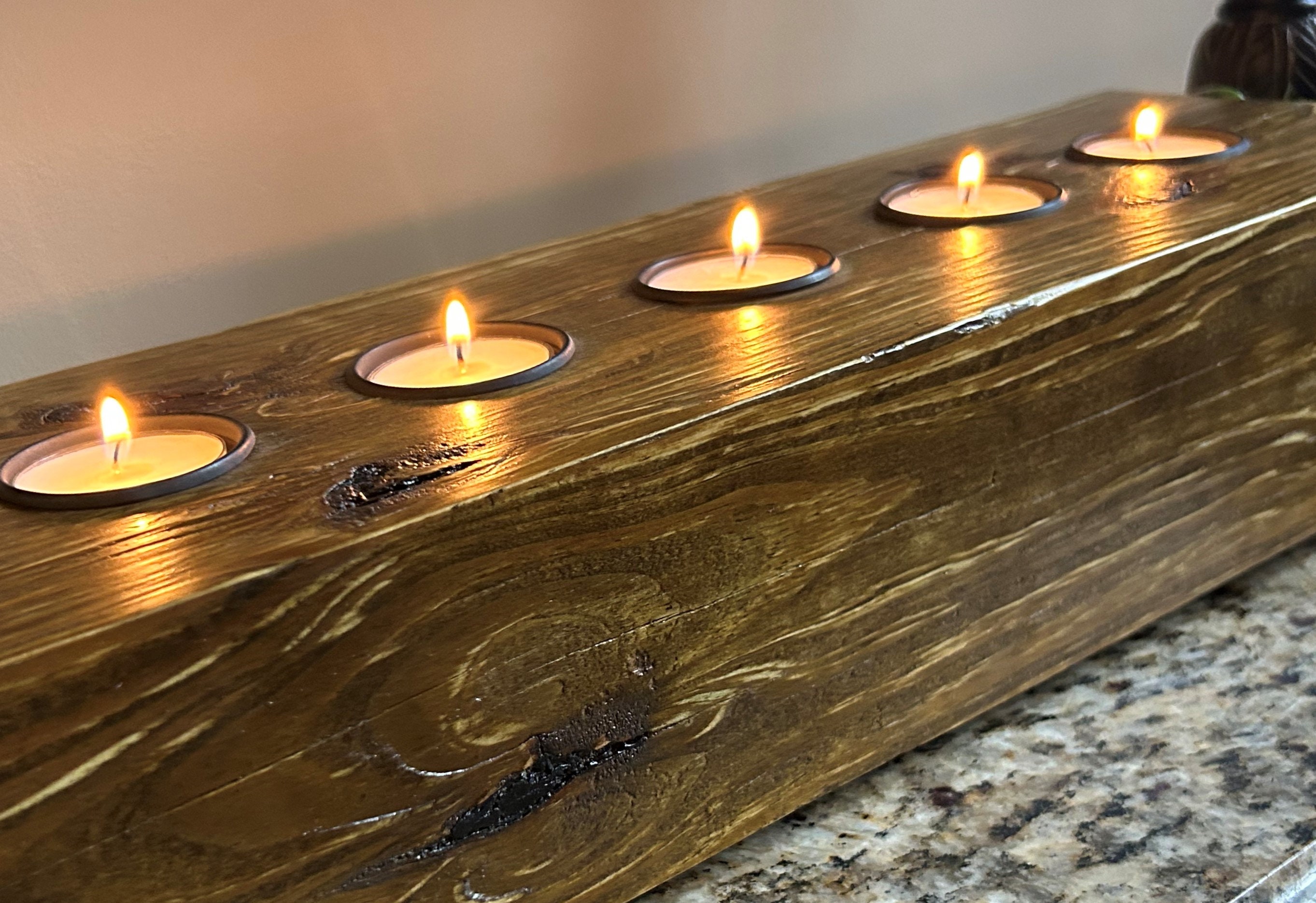 Reclaimed Wood Beam Tea Light Holder Votive Holder Candle Holder - Etsy