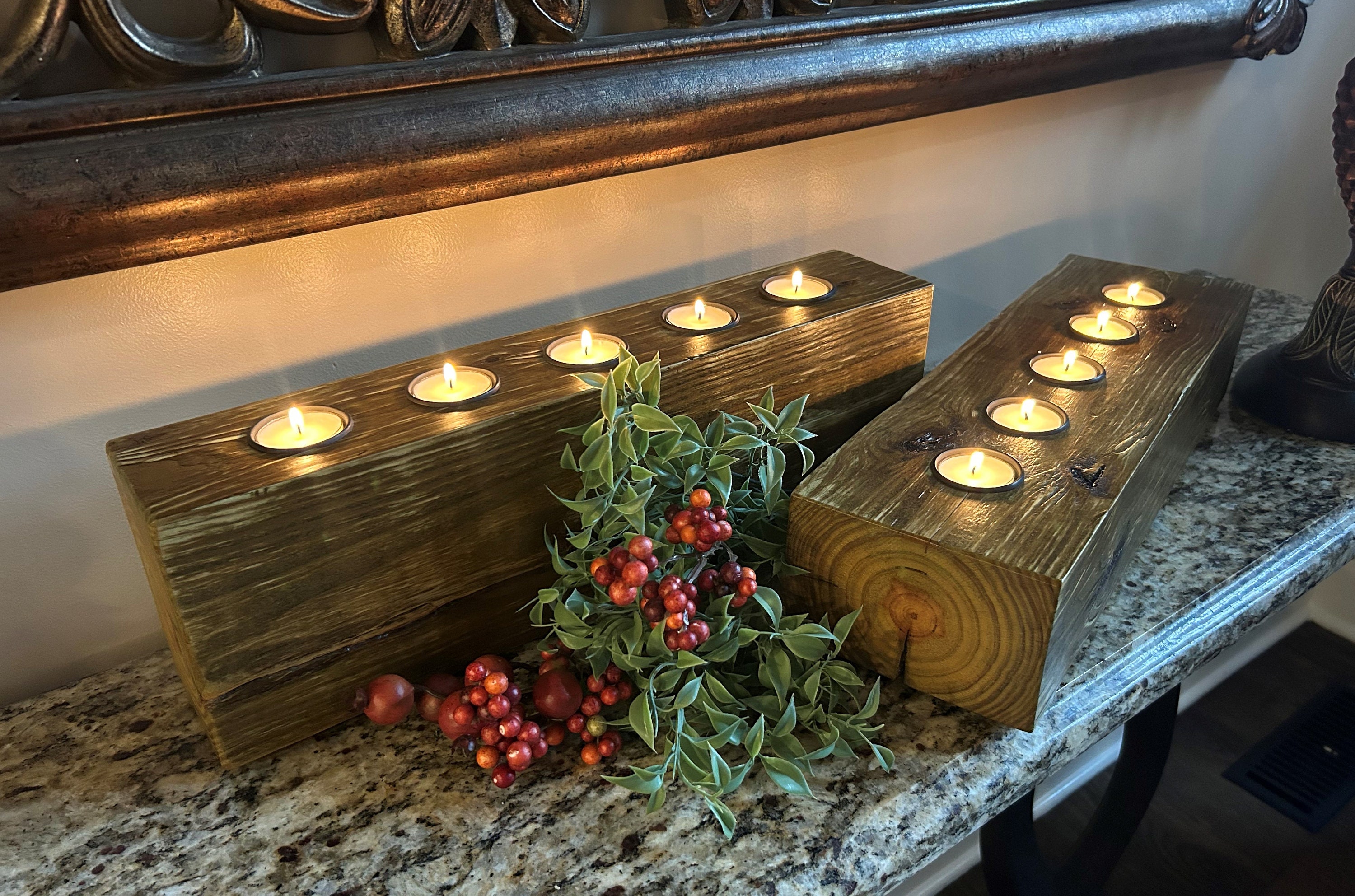 Reclaimed Wood Beam Tea Light Holder Votive Holder Candle - Etsy