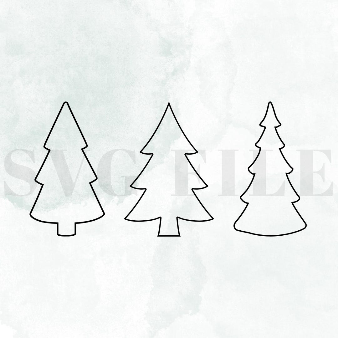 Christmas Tree Outline SVG | Tree Outline Cut File | Holiday SVG | Pine ...