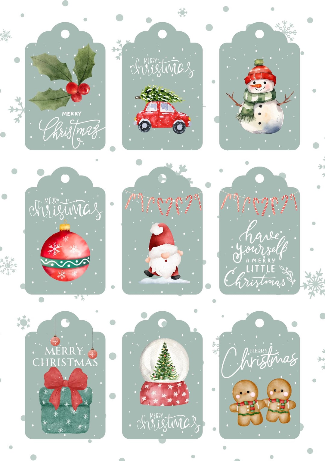 Printable Joyful Holiday Gift Tags, Cute Printable Tags for Christmas ...