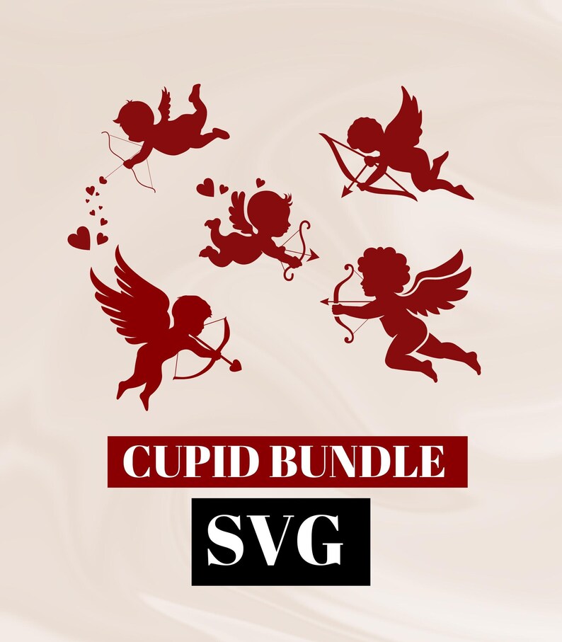 Cupid SVG, 5 Cupid Svg Files, Valentine's Day Svg, Valentines Shirt ...