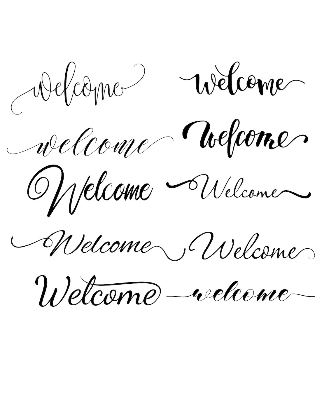 Welcome Svgs, Fancy Welcome Font, Digital Download, SVG File, Welcome ...