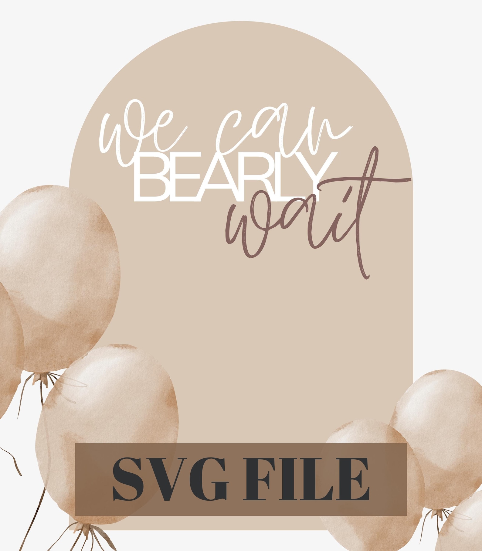 We Can Bearly Wait SVG, PNG Digital Files, Cut File, Print File, Cricut ...