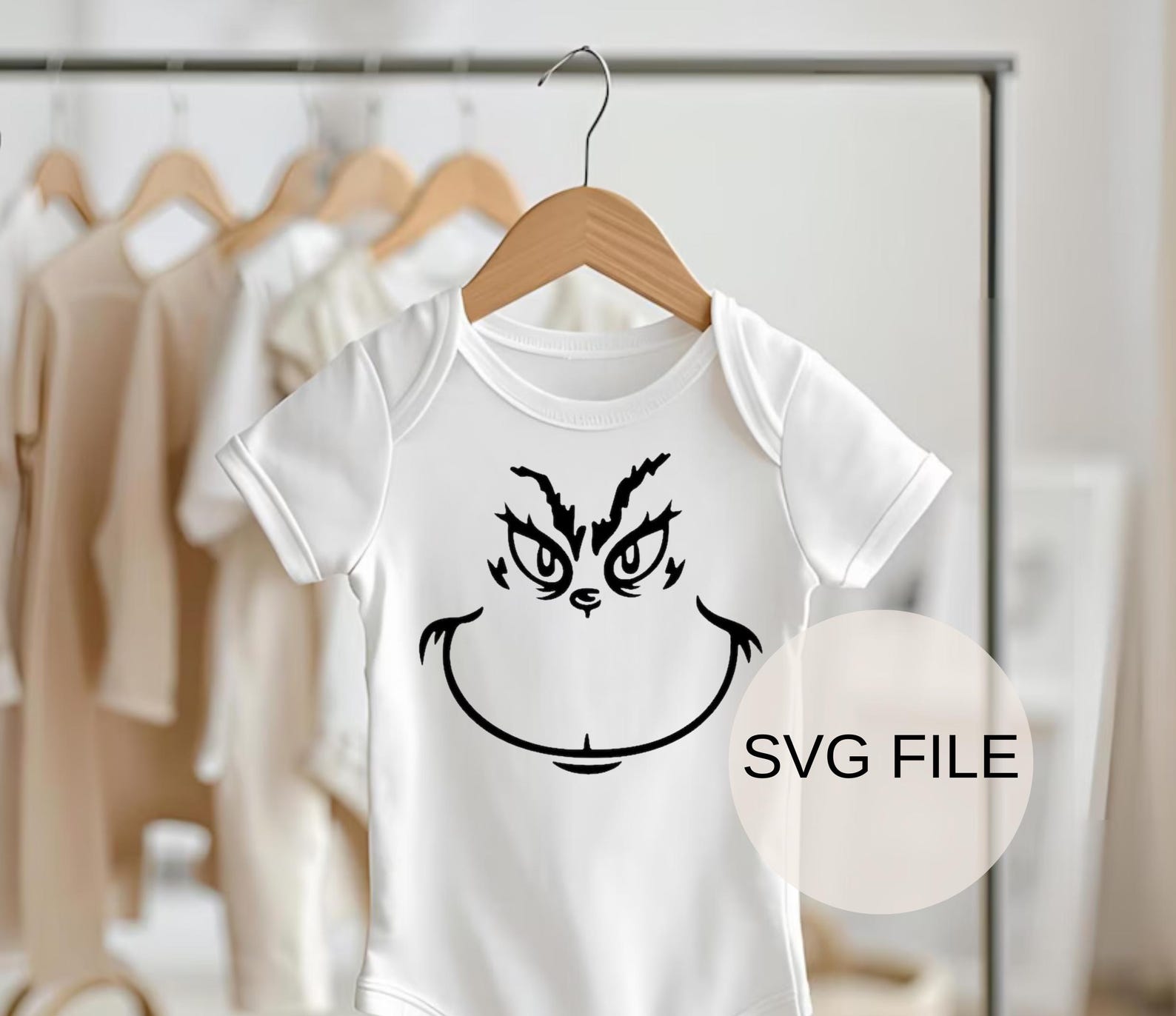 Grinch SVG Grinch Face Grinning Merry Grinchmas Ornament Instant ...