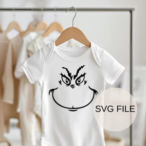 Grinch SVG Grinch Face Grinning Merry Grinchmas Ornament Instant ...