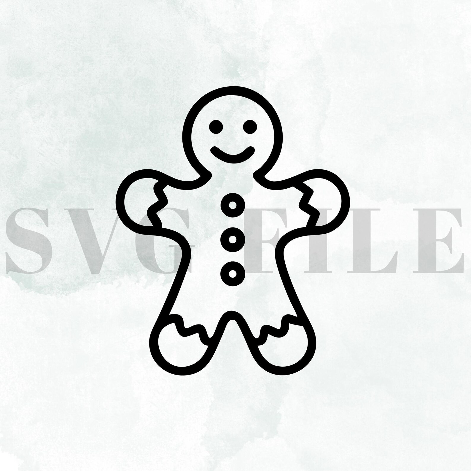 Gingerbread Man Svg: Bold Outline for Baking Projects, Instant Download ...