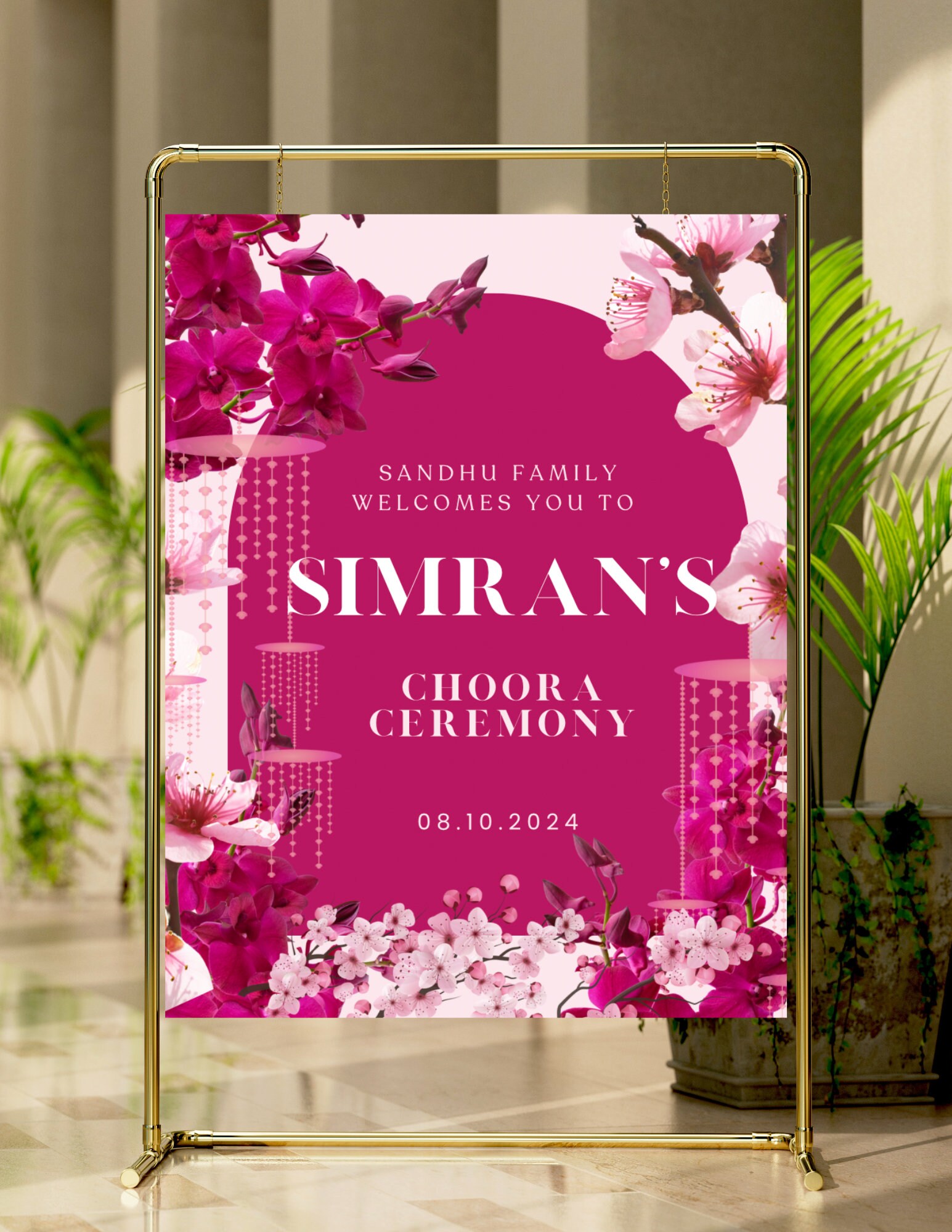 Sikh Wedding Welcome Sign, Choora Welcome Sign, Punjabi Wedding Sign ...