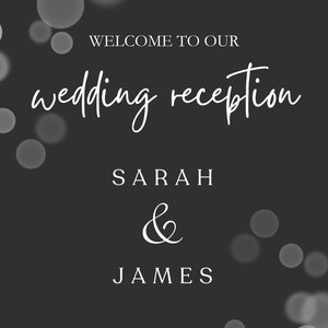 Reception Welcome Sign Template, Classic & Elegant, Modern Welcome to ...