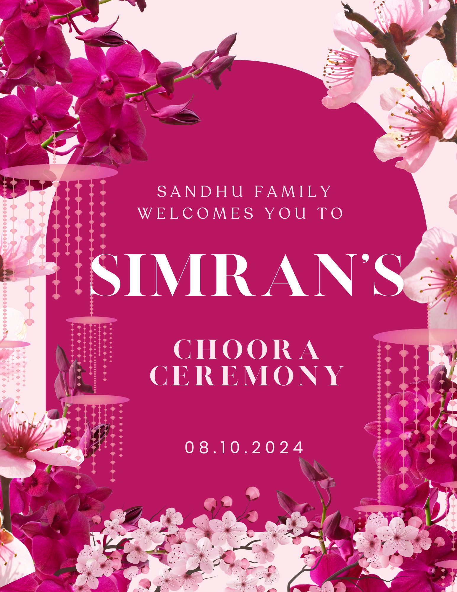 Sikh Wedding Welcome Sign, Choora Welcome Sign, Punjabi Wedding Sign ...