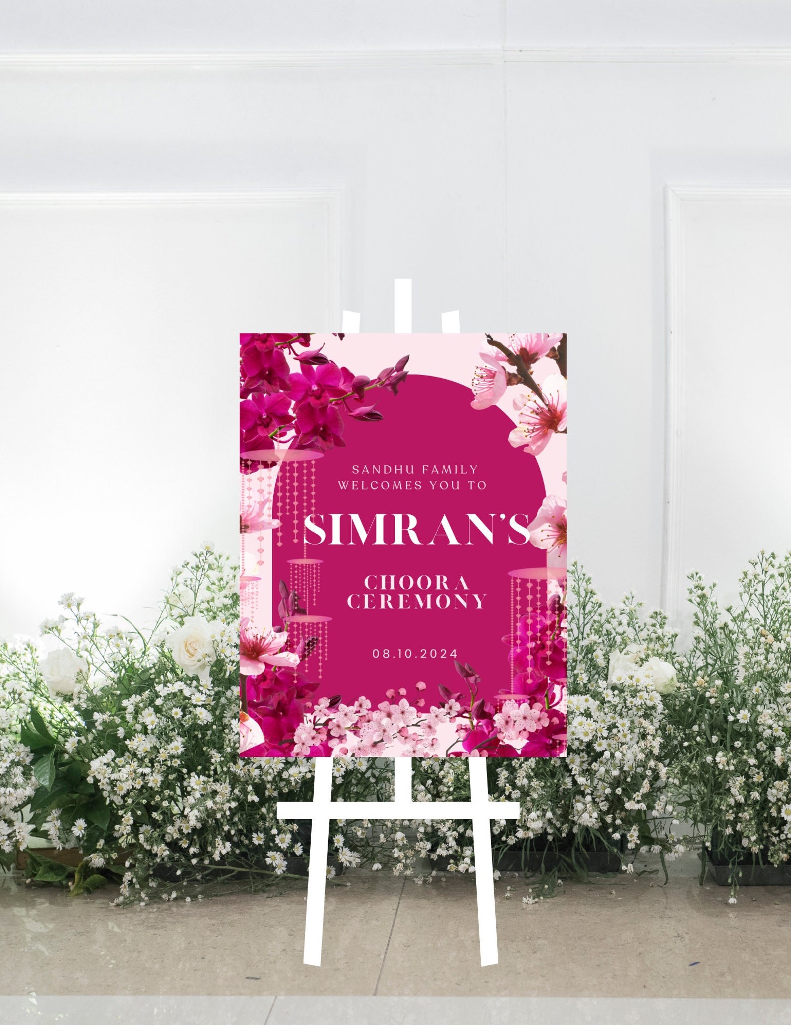 Sikh Wedding Welcome Sign, Choora Welcome Sign, Punjabi Wedding Sign ...