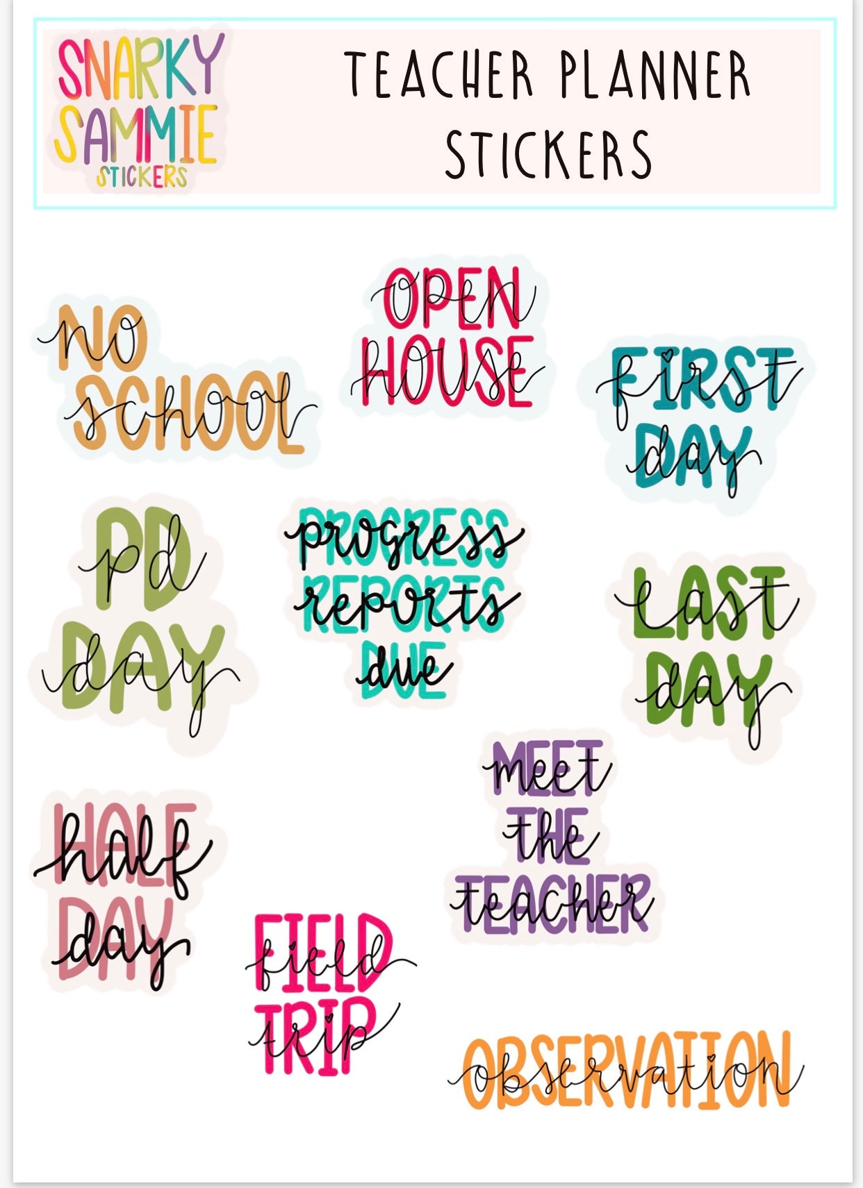 Digital Teacher Planner Stickers - Etsy