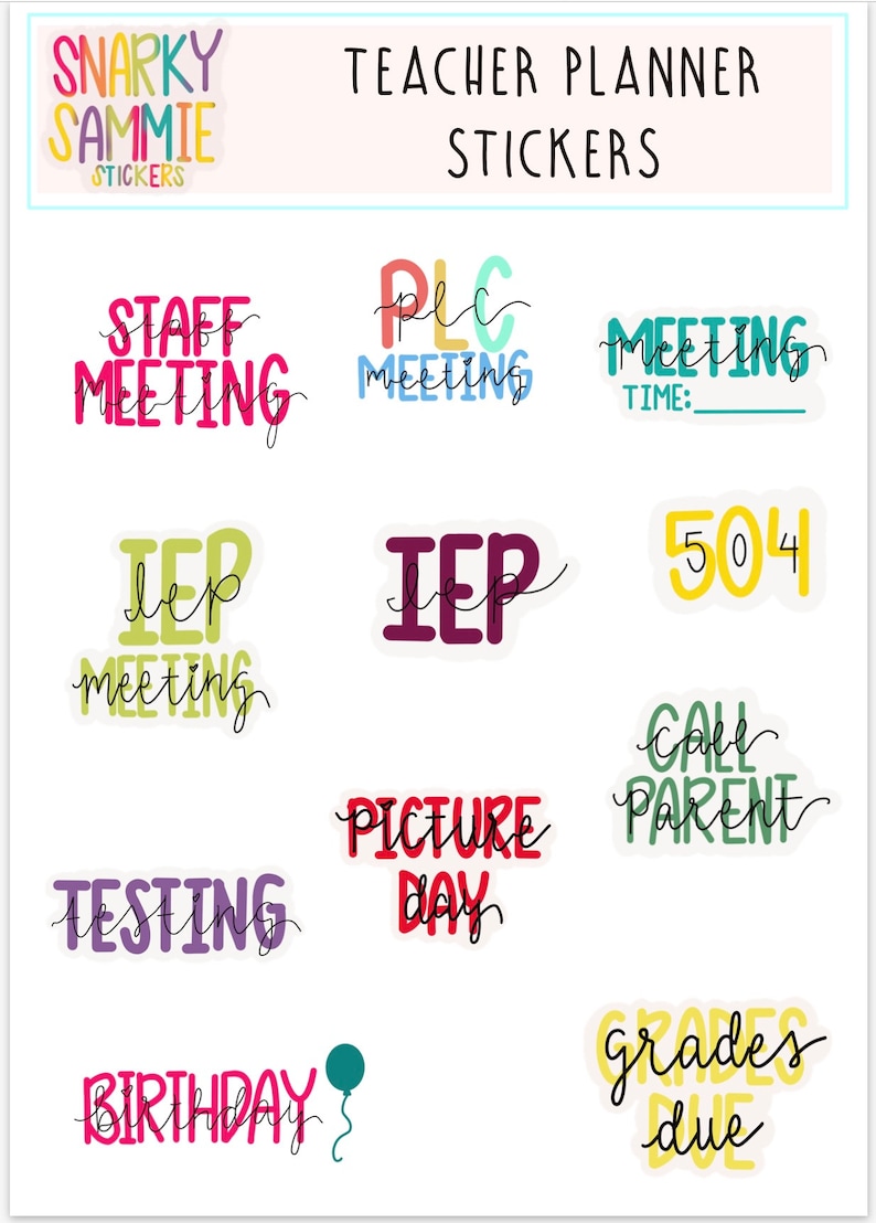 Digital Teacher Planner Stickers - Etsy