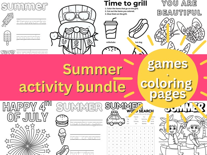 Summer Activities, Kids Printable Skills, Summer Essentials, Busy Book ...