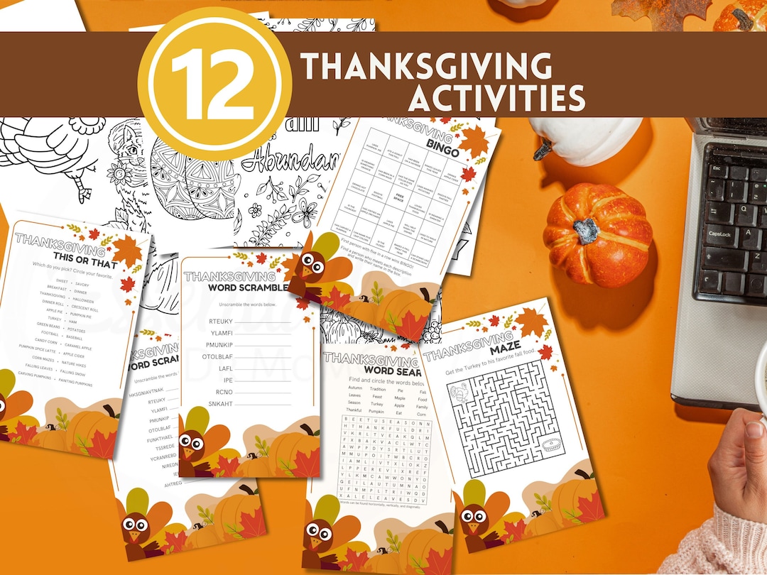 Thanksgiving Games, Family Games Bundle, Thanksgiving Printable Games ...