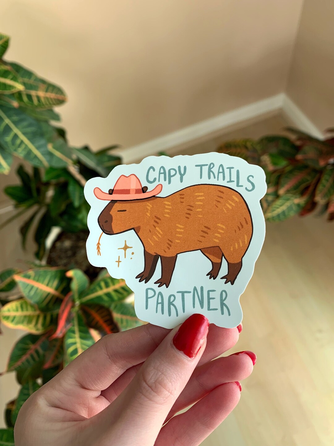 Capy Trails Matte Vinyl Sticker | Cute Kawaii Hydroflask Laptop ...