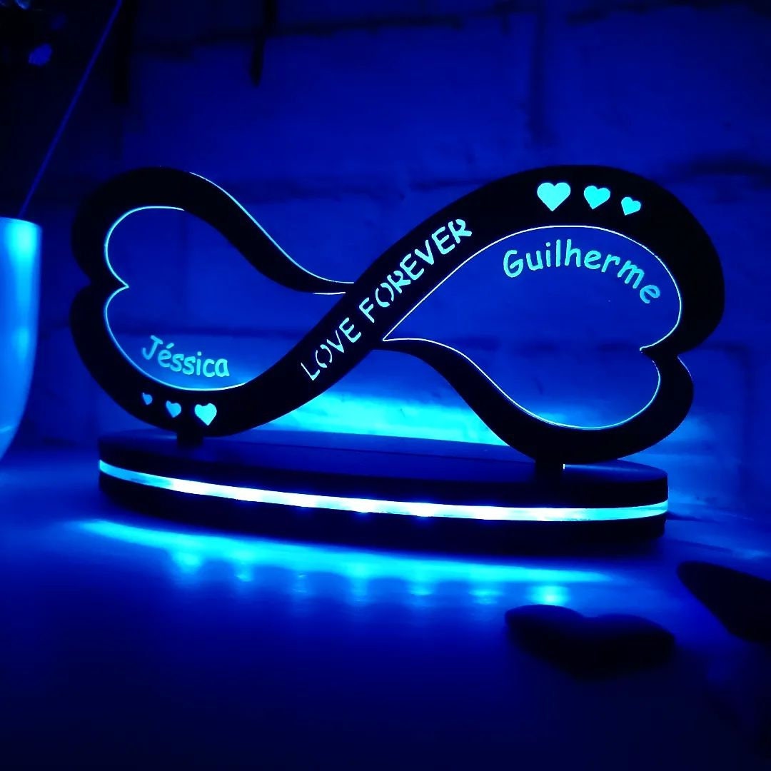 Infinity LED Lamp, Personalized Table Desk Lamp, Heart Name Light Love ...