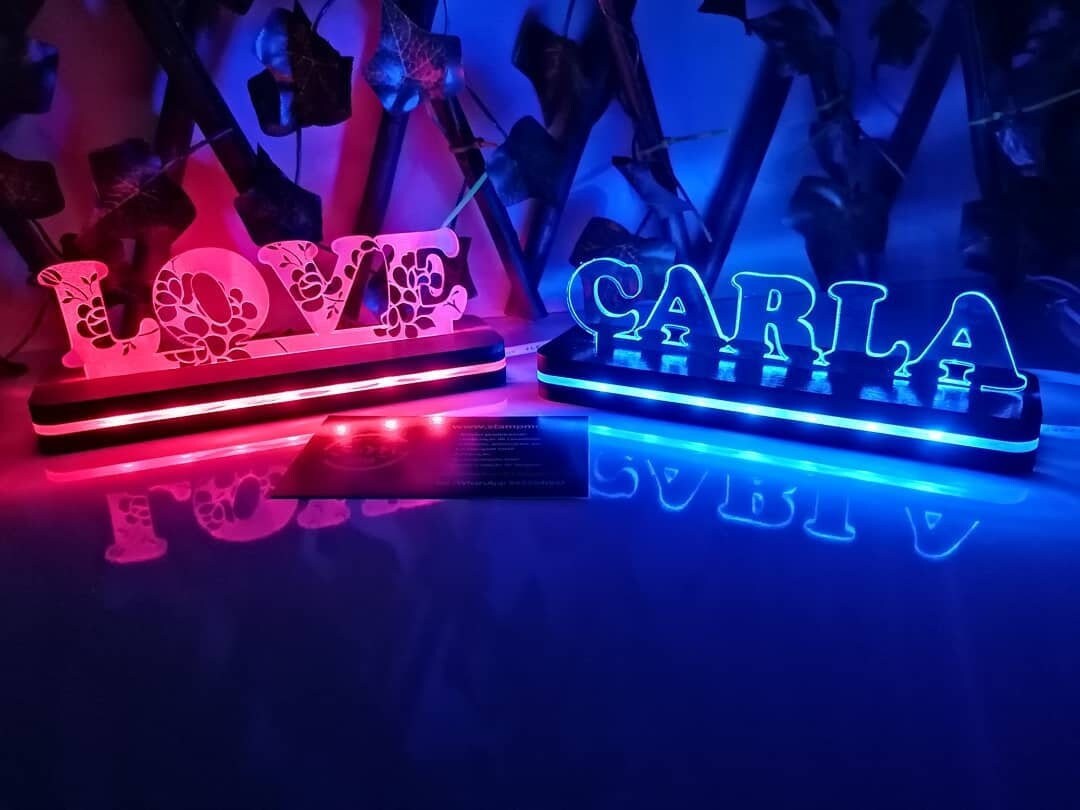 Customized Name LED, Rgb Room Light Lamp, Word Lamp, 3d Name With Light ...