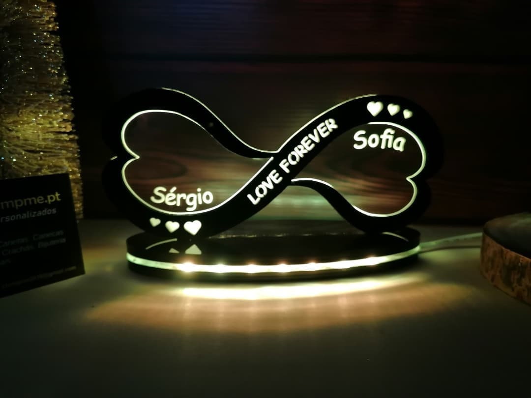 Infinity LED Lamp, Personalized Table Desk Lamp, Heart Name Light Love ...