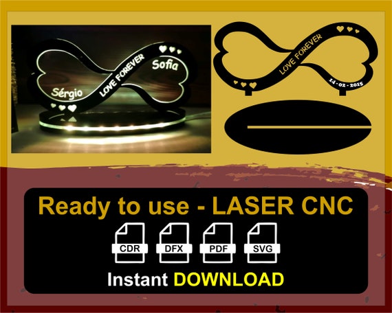 Digital File Infinity Led Lamp Couple Love Light With Names | Etsy