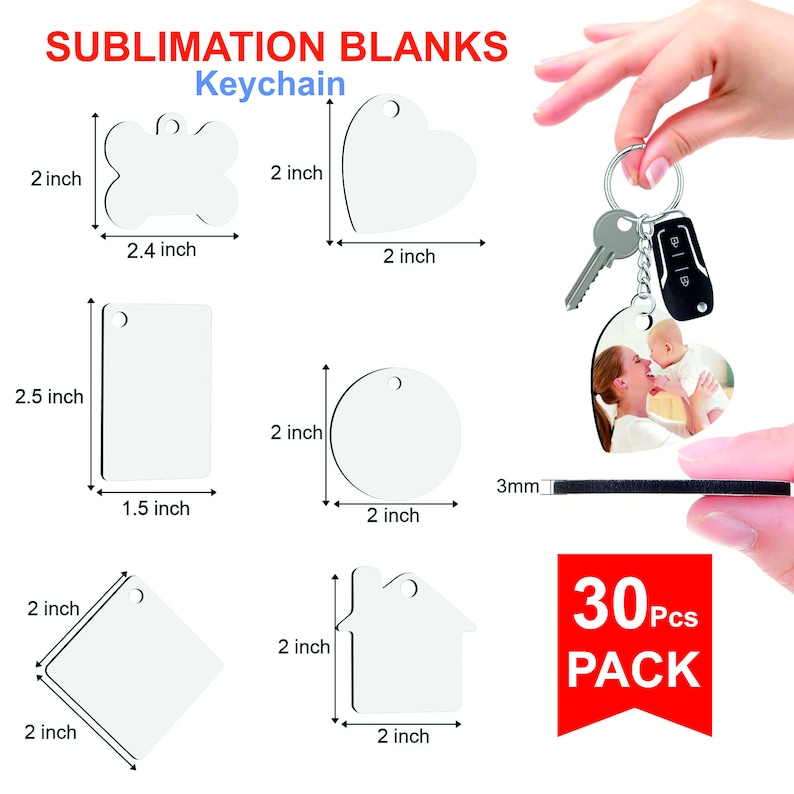 Keychain Blank Sublimation Mdf Diy Photo, Personalized Gift - Etsy