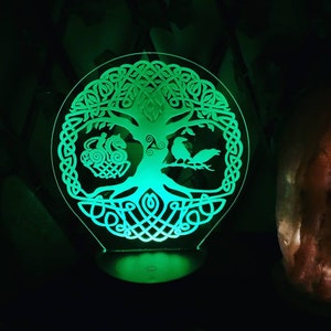 Tree of Life Night Light Digital File, Odin Nordic Mythology Laser ...