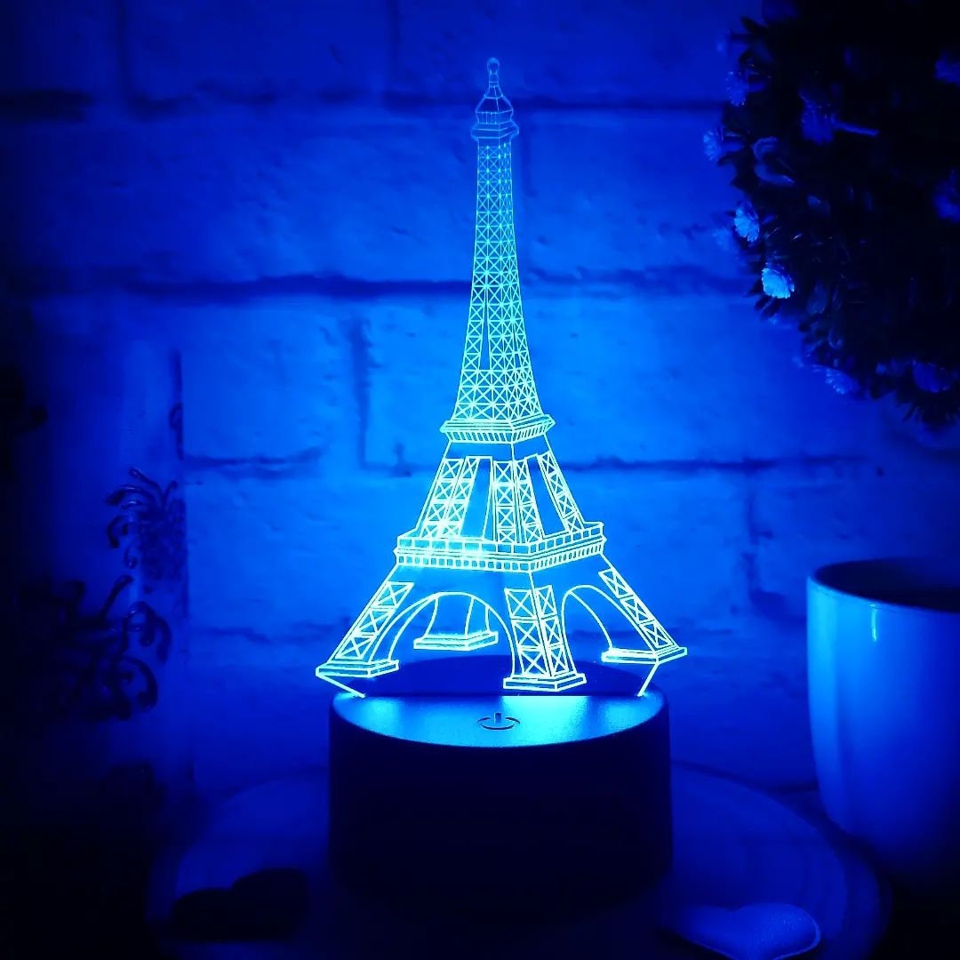 Eiffel Tower Led Light Lamp France Ornament 3D Illusion Lamp - Etsy