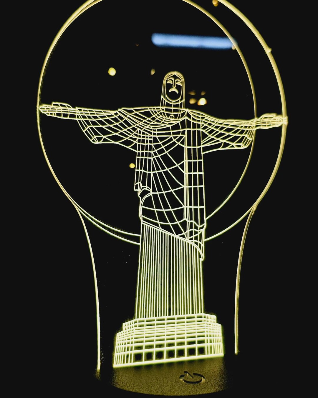 Christ Redeemer Statue 3d Illusion Lamp, Cultural Brasilian Monument ...