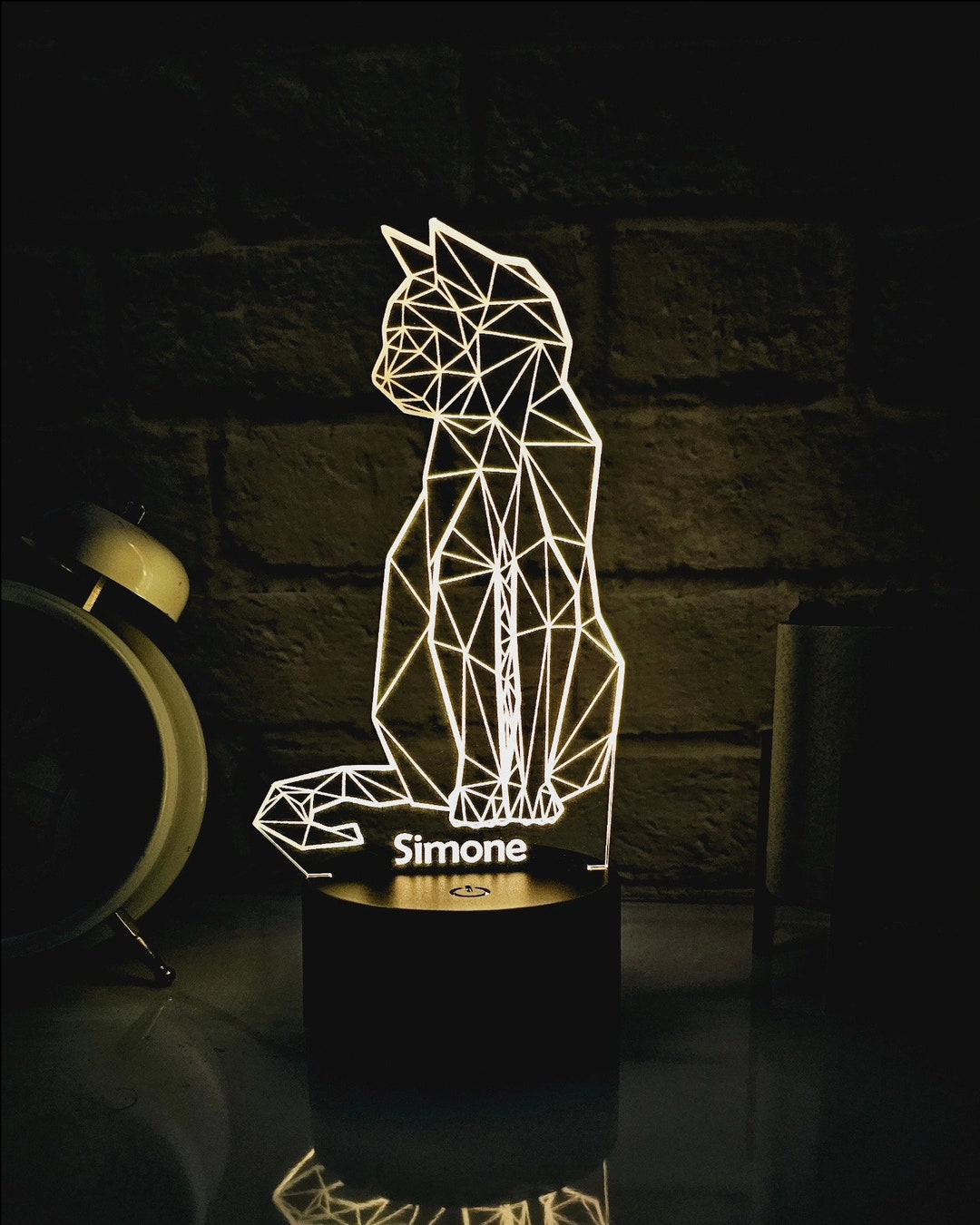 Cat LED Light Lamp, Cat Geometric Lamp, Kitty Lamp, Cat Lovers Gift ...