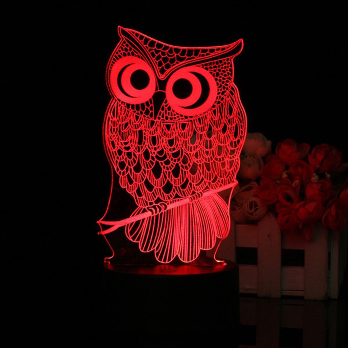 3D Owl Led Acrylic Laser Cut File, Dxf, Svg, Cdr, Pdf Instant Download ...