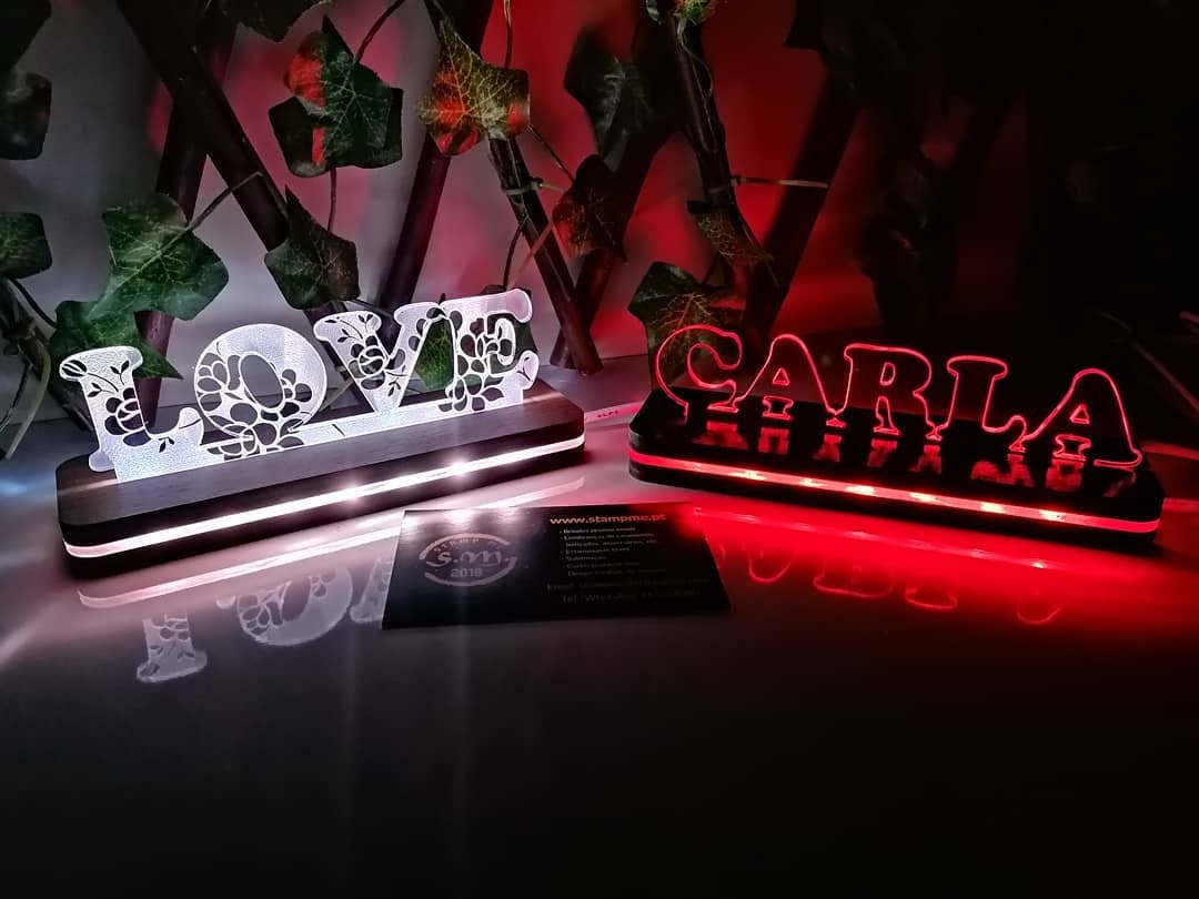 Customized Name LED, Rgb Room Light Lamp, Word Lamp, 3d Name With Light ...