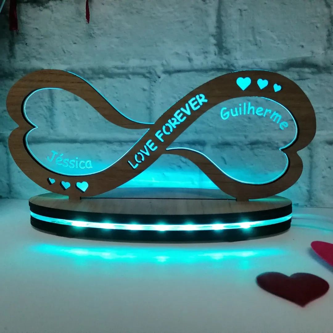 Infinity LED Lamp, Personalized Table Desk Lamp, Heart Name Light Love ...