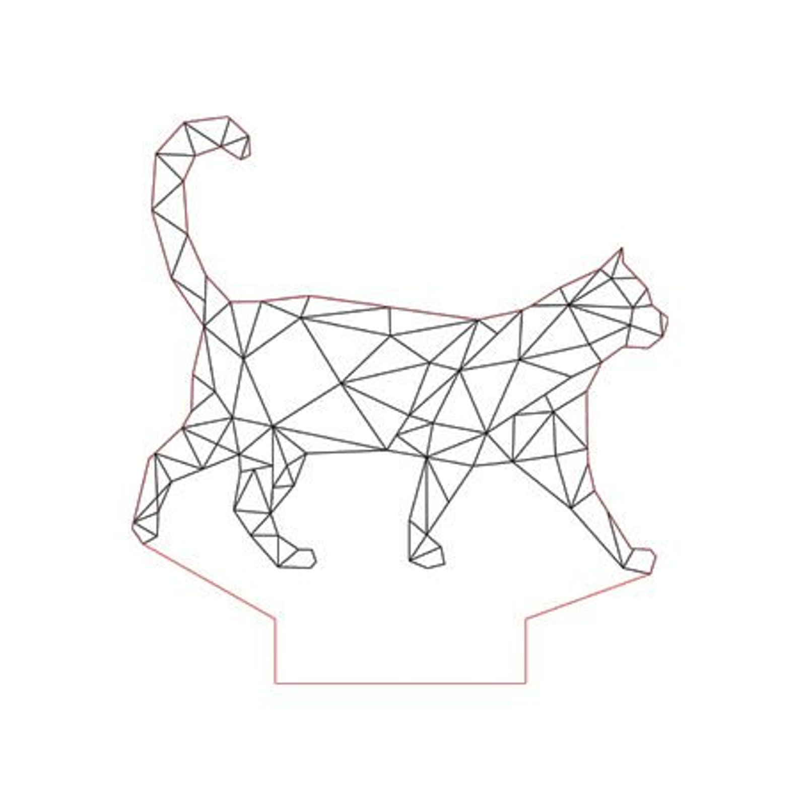 Cat LED Light Lamp, Cat Geometric Lamp, Kitty Lamp, Cat Lovers Gift ...