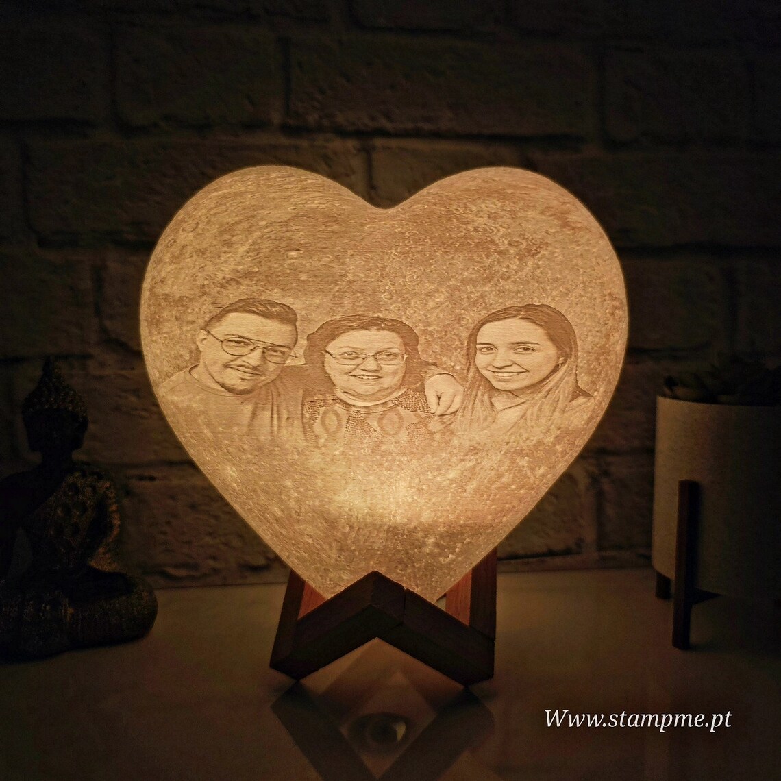 Customized Photo Lithophane Led Lamp Heart Shaped, Valentines Gift ...