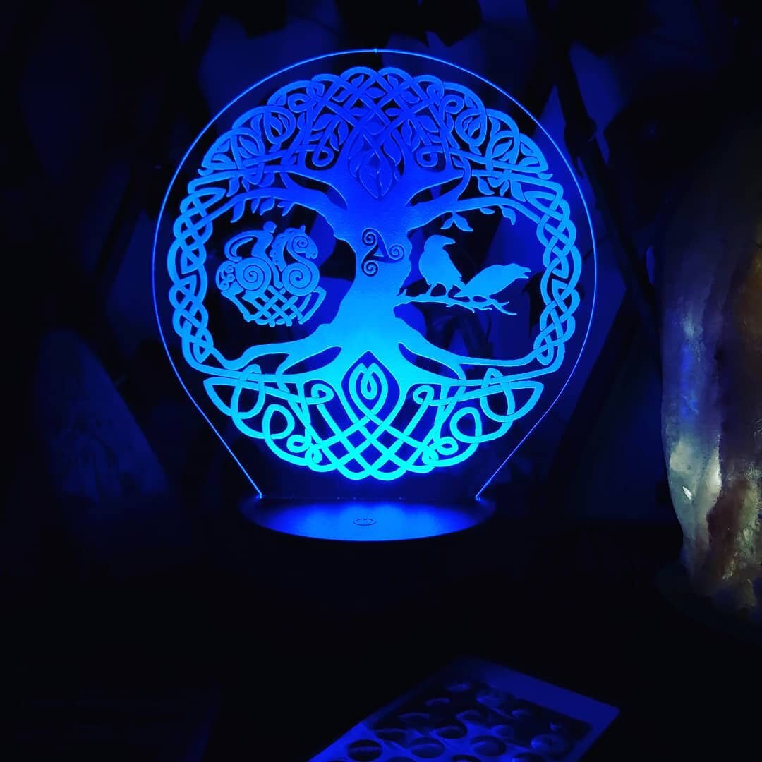 Tree of Life Night Light Digital File, Odin Nordic Mythology Laser ...