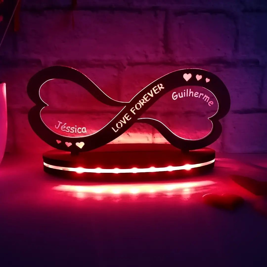 Infinity LED Lamp, Personalized Table Desk Lamp, Heart Name Light Love ...