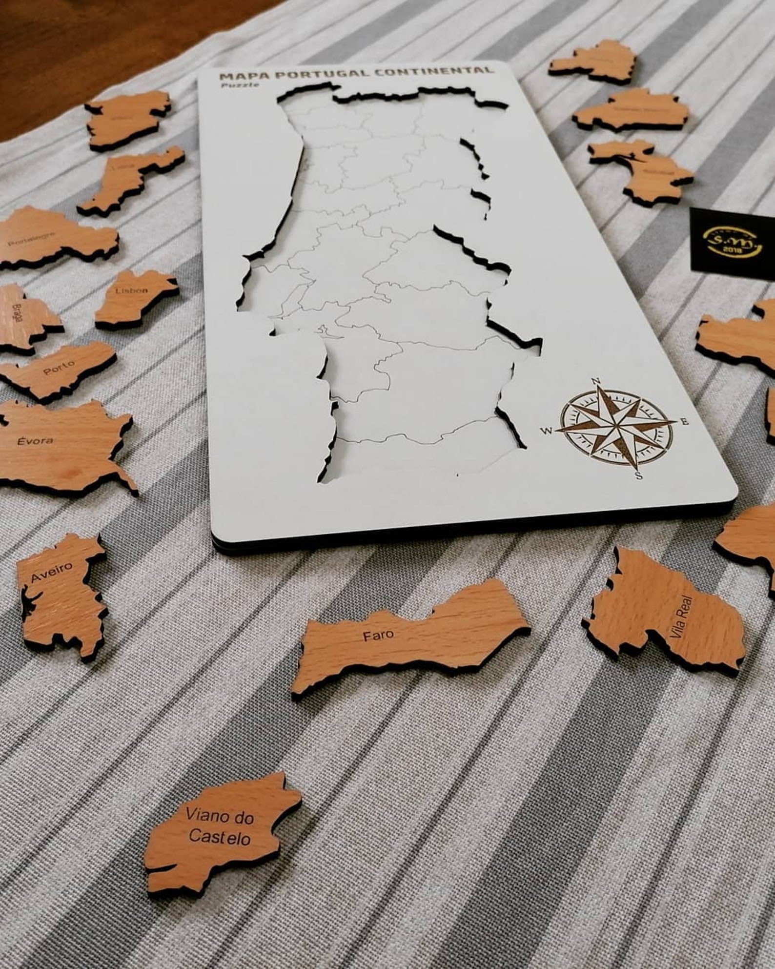 Puzzle Portugal Map, Wooden Wall Art, Puzzle Map, Wood Portugal Map ...