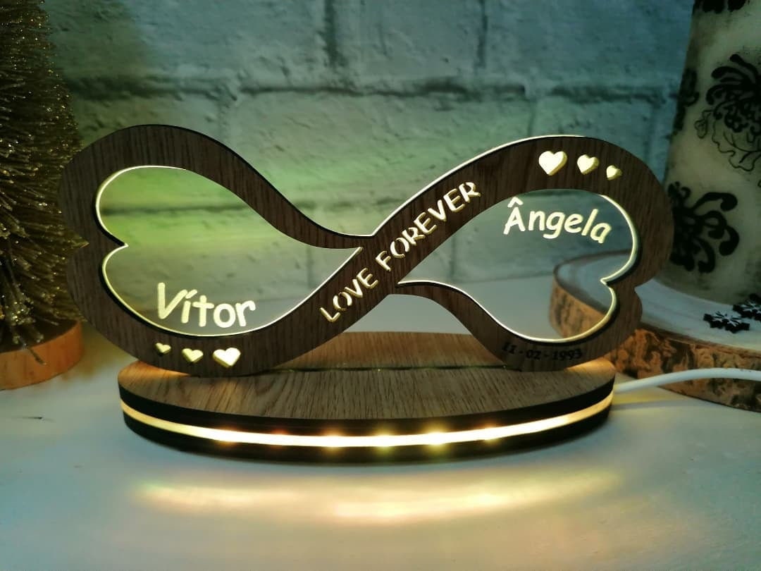Infinity LED Lamp, Personalized Table Desk Lamp, Heart Name Light Love ...
